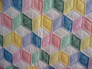 Tumbling Blocks Baby Quilt - Amish Spirit: Handmade Quilts For Sale